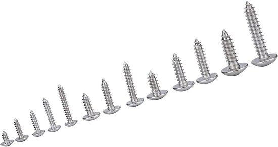Schroef Set Rvs Platte Kop Kruis Hout Schroeven - 180 stks M3 M4 M5 M6 ...