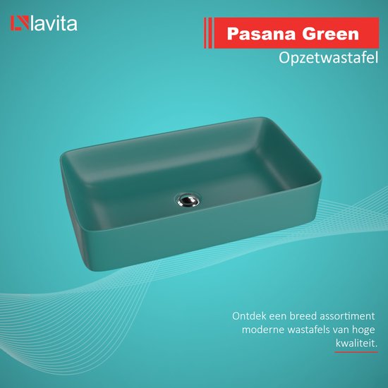 LAVITA® Opzetwastafel PASANA Rechthoekig Keramische Wastafel voor ...