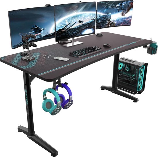 Ergonomische Gaming Tafel 152 x 70 cm Gaming Bureau Grote Computer ...