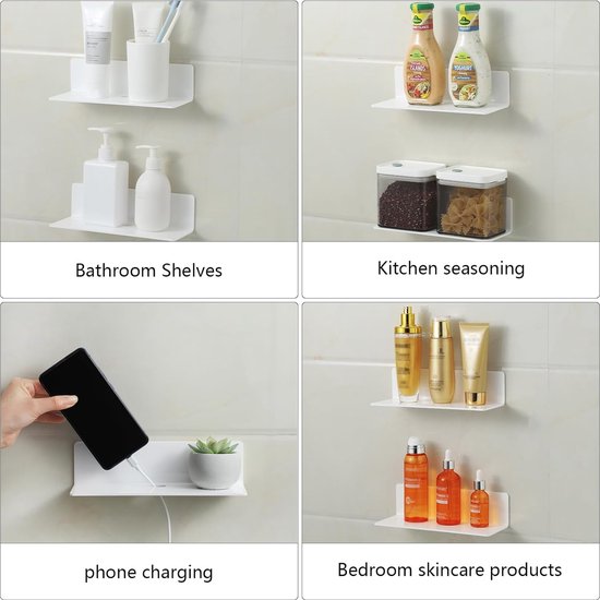 Zwevende Plank Muur Set - Wit Acryl - 2 Stuks - 10 cm Diepte - 23 cm ...