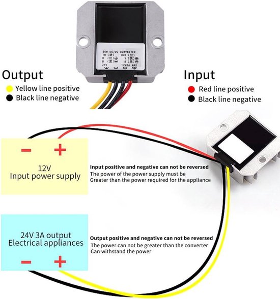 Voltage Step Up Module 12V naar 24V 3A 72W Converter voor Elektrische ...