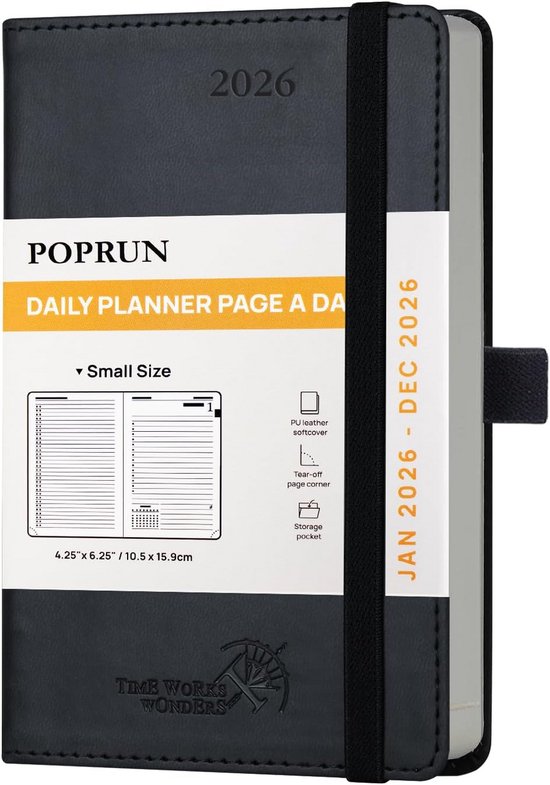 A6 Dagboek 2026 Zakagenda Planner Soft Cover Dagplanning Urenindeling ...