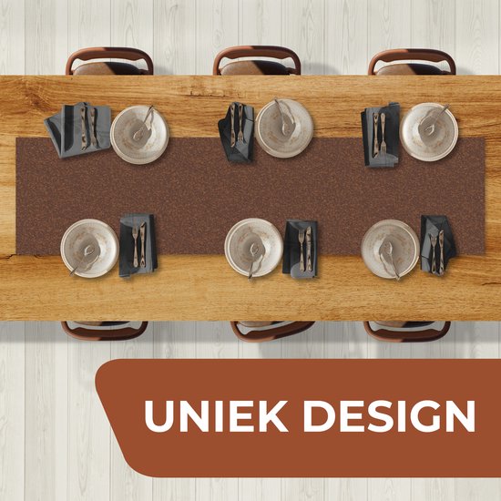 Tafelloper 200x50 cm - Tafelmat vinyl Ruw - Roest print - Rood ...