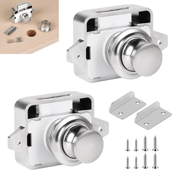 Metalen Push Lock-slot voor camperkast - Sleutelloos drukknopslot - 15 ...