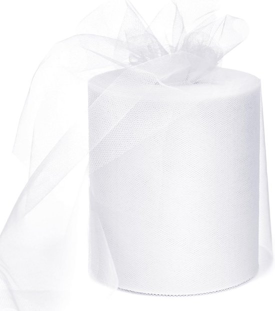 Witte Tule Stof Rol 15 cm x 200 Meter voor Knutselen en Decoratie | bol