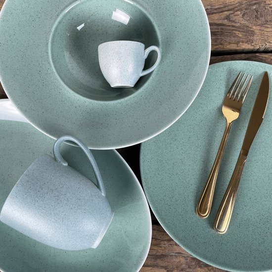 Bogucice Granite Mint Blue Kop en Schotel 300ml - Alumina | bol