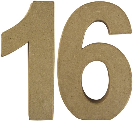 Rayher hobby Papier mache 3D cijfer 10 - 15 x 9 x 3 cm - Knutsel ...