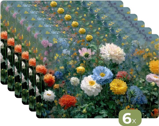 Placemats - 6 stuks - 45x30 cm - Placemat kunststof - Close-up - Veld ...