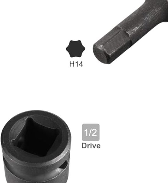 Impact Hex Bit Socket, 1/2" Drive x H14 (14mm) Allen Key Socket ...