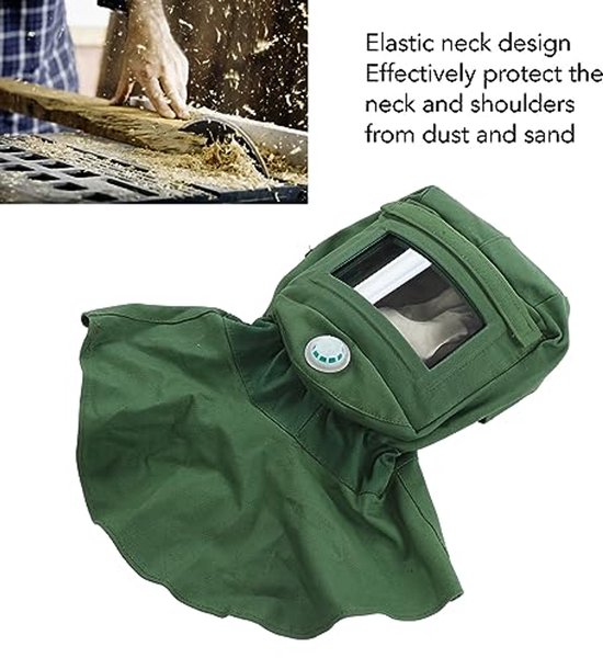 Sandblasting Hood Cap, Thick Curved Glass Clear Vision Canvas Fabric ...