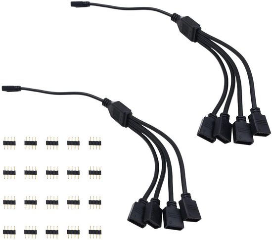 LED Strip Splitter Kabel - Zwart - 4 Pin RGB Splitter - Voor RGB 5050 ...