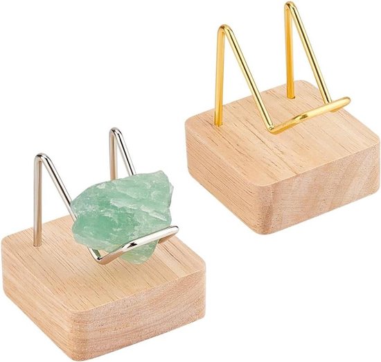 Steen Display Stand voor Minerale Monsters en Edelstenen - Houten Basis ...