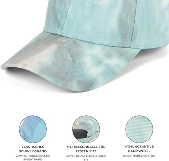 Dames baseball cap met batik patroon - Verstelbare 6-panel cap voor ...