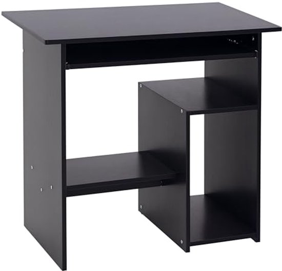 Compacte computerbureau met toetsenbordlade en opbergruimte - moderne ...