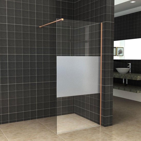 Diamond Line - Inloopdouche / Douchewand - 110x200 - Geborsteld Koper ...