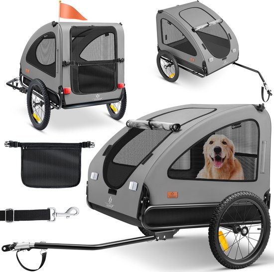 Kesser Hondenfietskar Boxer 2 in 1 - Voor honden tot 45 kg - Grijs | bol