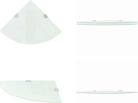 vidaXL Hoekschappen 2 st met chromen dragers 35x35 cm glas wit ...