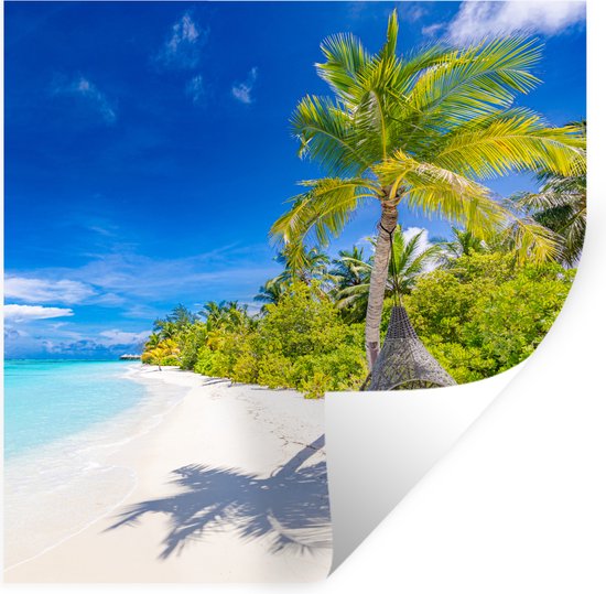 Muurstickers - Sticker Folie - Strand - Palm - Hangstoel - 30x30 cm ...