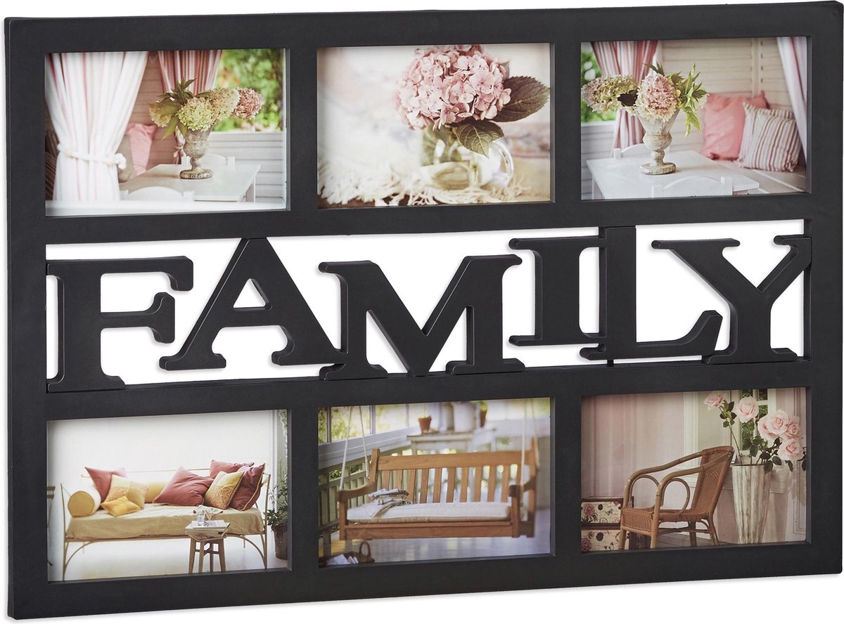 Relaxdays fotolijst Family - lijst voor 6 foto‘s - fotogalerij modern ...