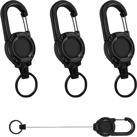 Retractable Key Chain met 60 cm Stalen Koord voor Toegangsbadge ...