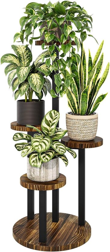 JGS Premium - Plantenstandaard voor hoek houten plantenrek voor binnen ...