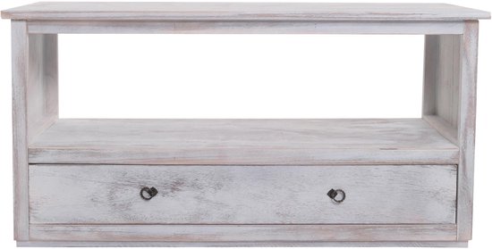 TV rek TV tafel lowboard TV plank, shabby look, vintage ~ wit | bol