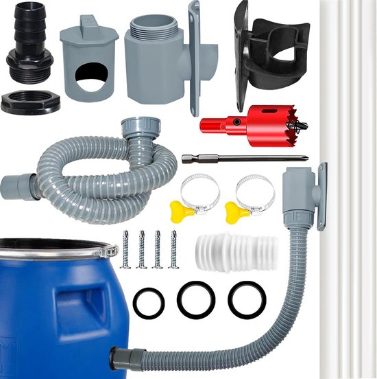 Square Rain Tube Rainwater Collector 60-80 mm with Mounting Accessories ...