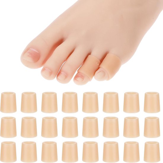 24 Pcs Silicone Toe Sleeves - Soft Gel Protector Toe Pads - Cuttable ...