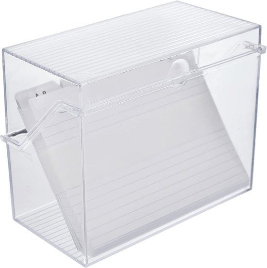 Indexkaarten Box DIN A6 met 50 Indexkaarten en Registers - Glashelder ...