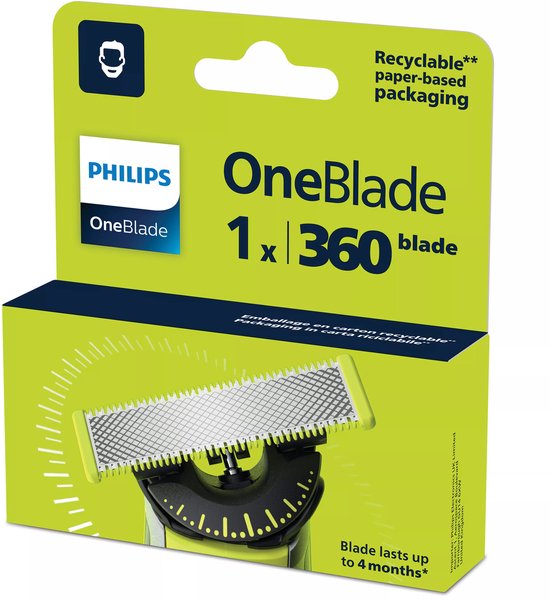 Philips OneBlade 360 Blade - Vervangmesjes - Scheermesjes - 1 stuk ...