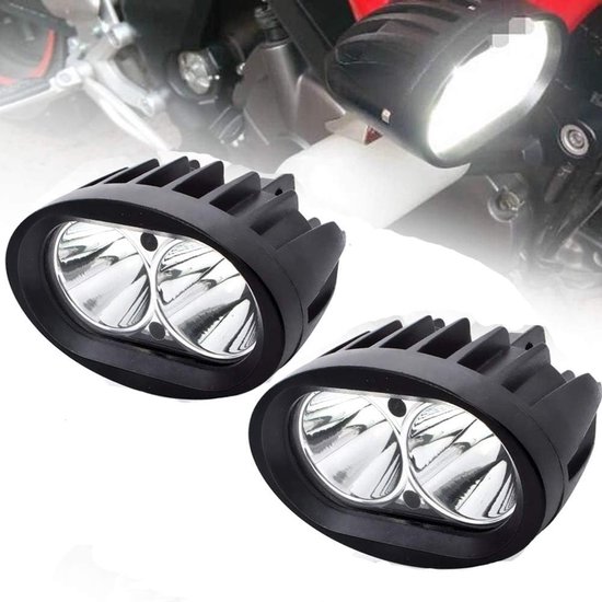 2Pcs Motorcycle Fog Lights - 20W Engine LED Spot Beam Work Light ...