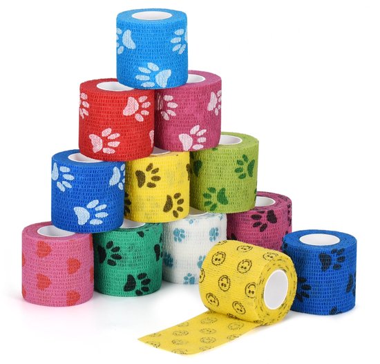 ophy - Verpakking van 12 zelfklevende verbanden voor honden - Vet Wrap ...
