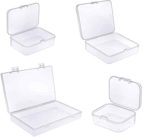 Set van 36 plastic opbergdozen - transparant - duurzaam - verschillende ...