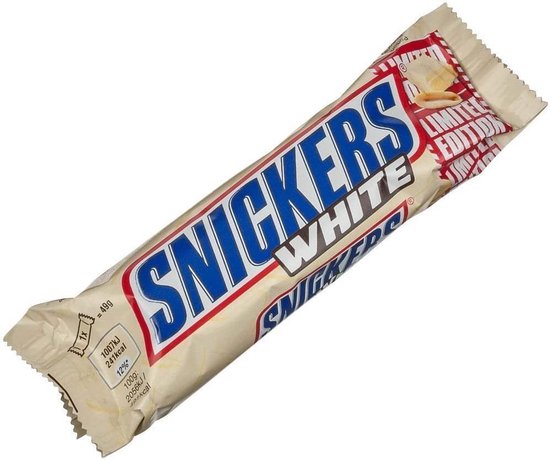 Snickers white single 32 x49 gr | bol