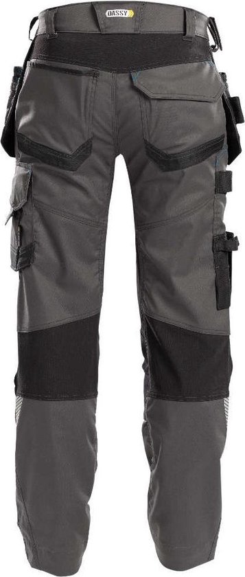 DASSY Flux D-Flex Werkbroek Stretch Grijs/Zwart | bol.com