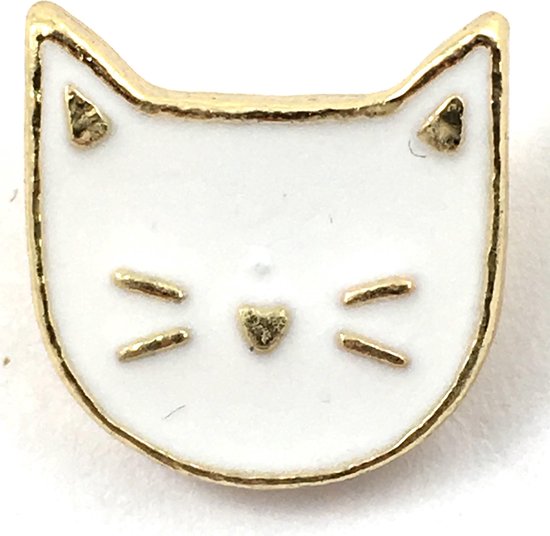Witte Poes Emaille Pin 1,3 x 1,3 cm | bol.com