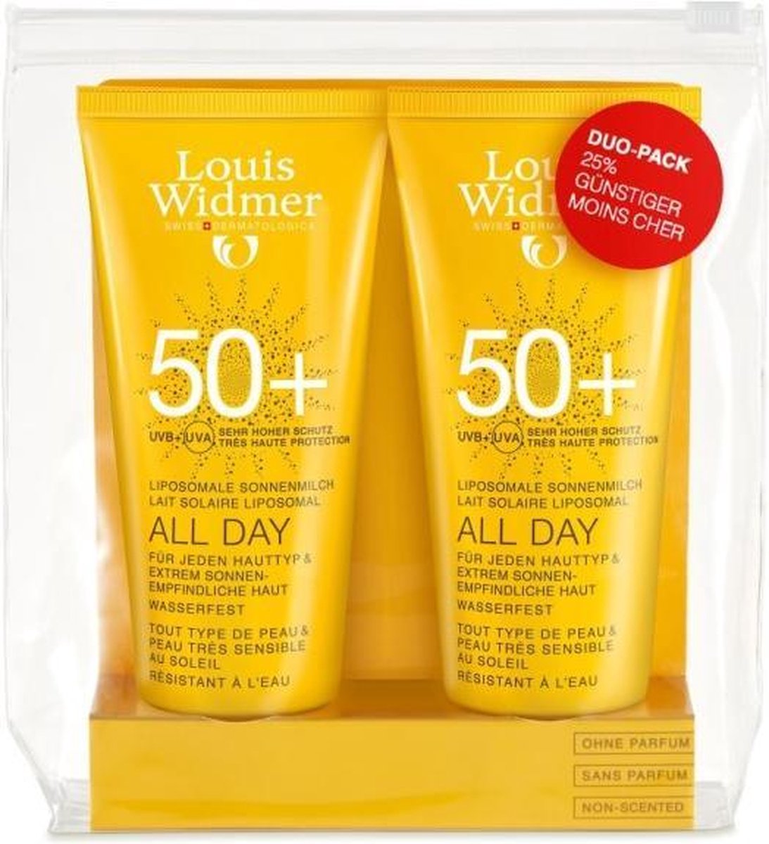 Louis Widmer Zonbescherming Sun All Day 50+ Duo Geparfumeerd 200 ml ...