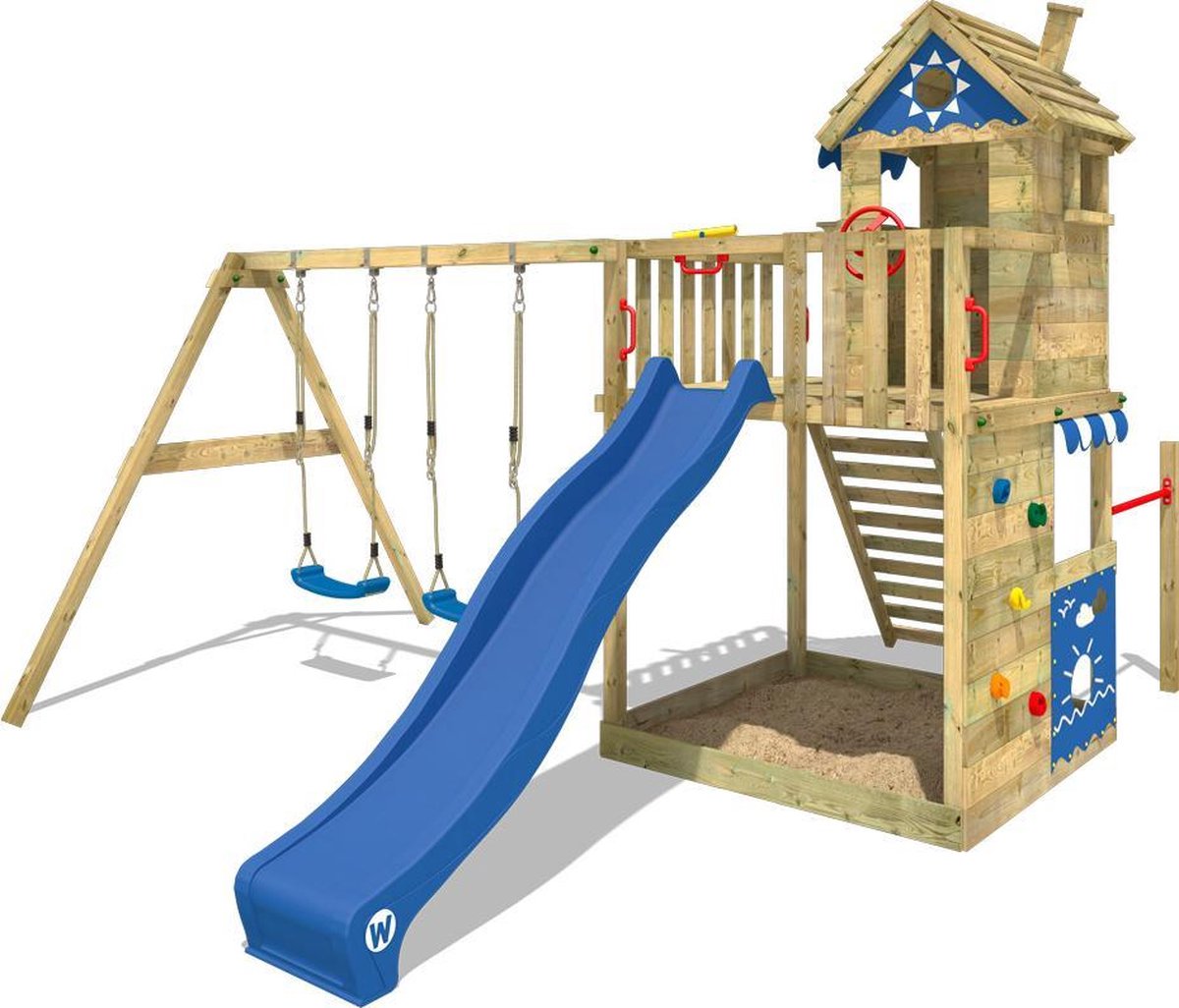 WICKEY Speeltoestel voor tuin Smart Sand met schommel en blauwe ...
