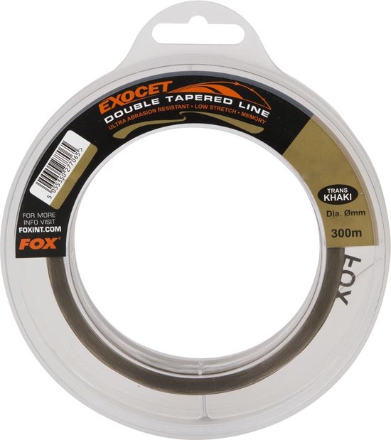 Fox Exocet Double Tapered Line - Trans Khaki - Nylon Vislijn - 0.30-0.50 - 300m - Khaki | bol