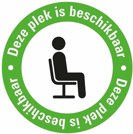 Pictogram sticker deze plek is beschikbaar groen zwart witte tekst ...
