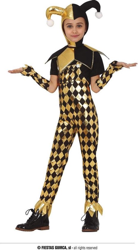 Fiestas Guirca Verkleedpak Glitter Clown Goud/zwart Mt 7-9 Jaar | bol.com