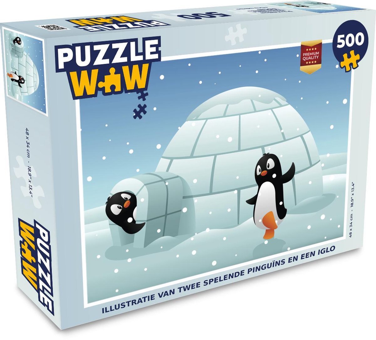 Puzzle 500 pièces Illustration pingouins - Illustration de deux ...