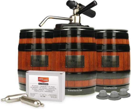 Startset Brewferm® Barrel minidrukvaatjes met Party Star Deluxe | bol