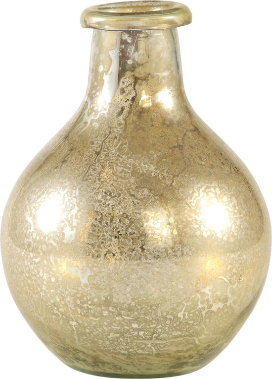PTMD Vista gold glass vase belly low | bol