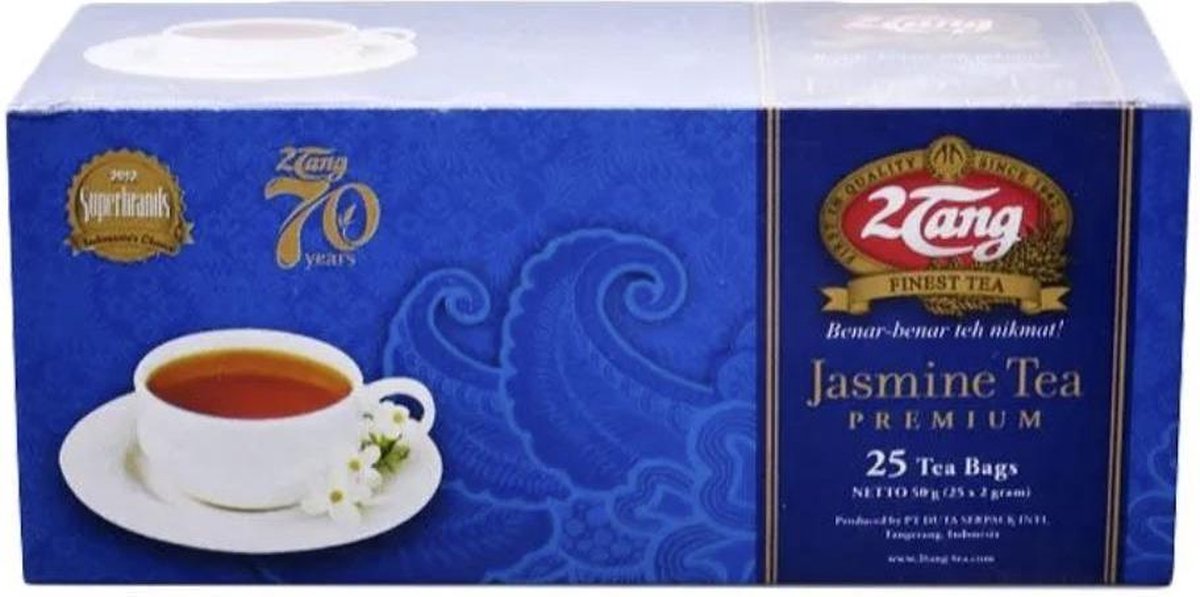 2Tang | Premium Jasmijn Thee | 25 zakjes voor 1 kop | 50 gram Jasmine ...