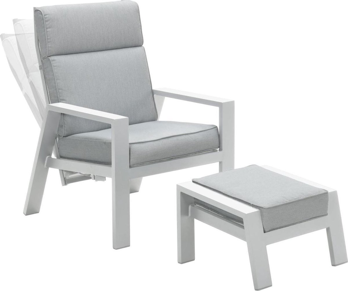 Garden Impressions Loungestoel Max White Luxe Met Voetenbank | bol.com