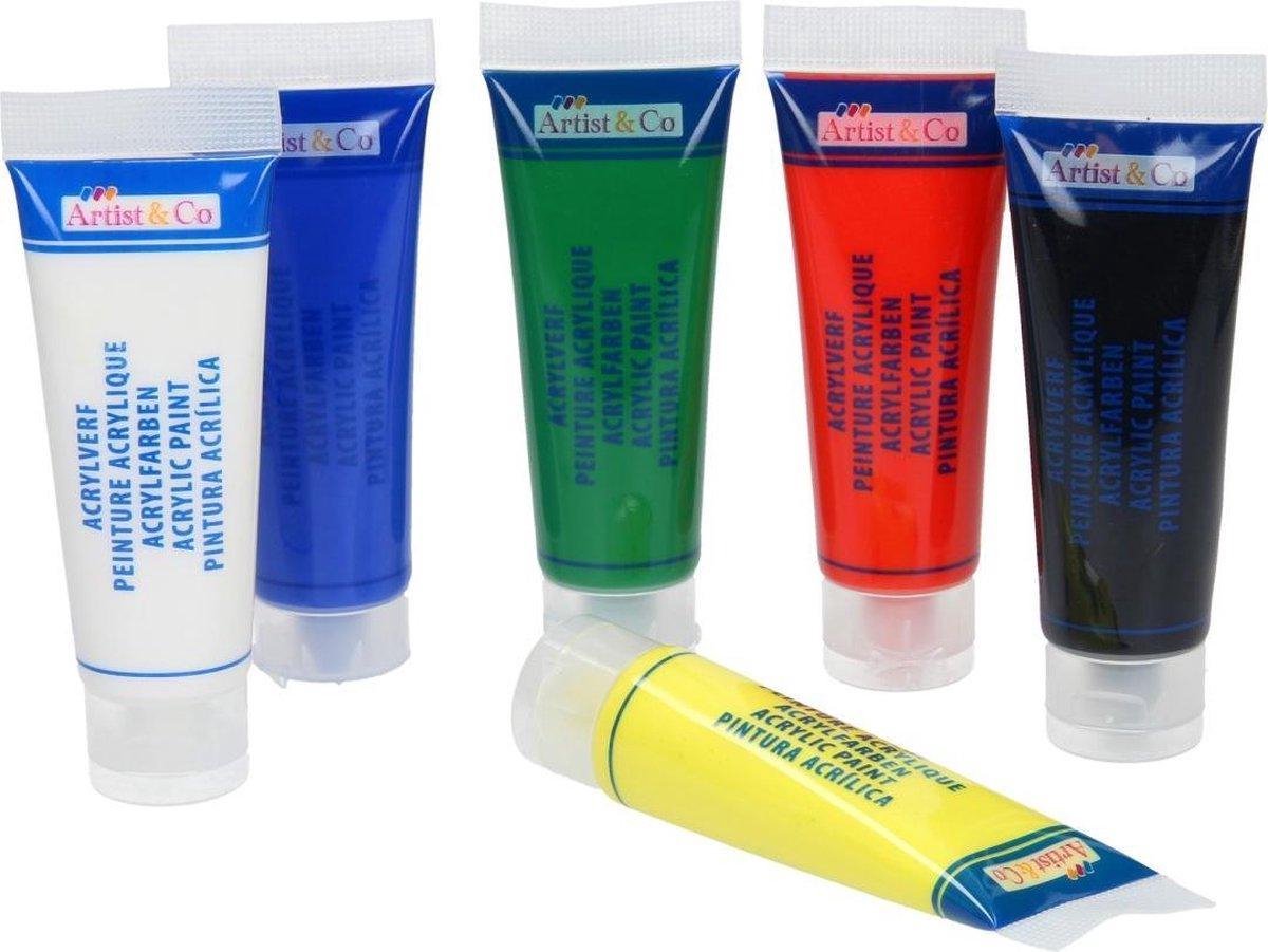 Acrylverf Set 6 Kleuren Hobbyverf | bol.com