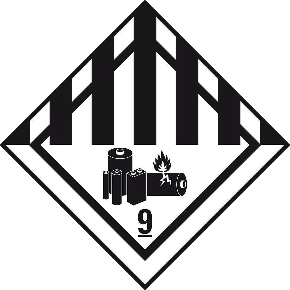 ADR klasse 9 sticker met pictogram, zelfklevend papier, 1000 op rol 100 x 100 mm | bol.com