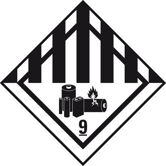 ADR klasse 9 sticker met pictogram, zelfklevend papier, 1000 op rol 100 ...