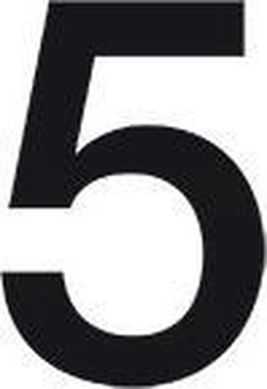 Cijfer stickers zwart teksthoogte: 75 mm cijfer 5 | bol.com